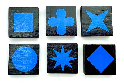 Qwirkle Wood Blocks - Set of 6 Blue Shapes - Game Replacement Parts | eBay