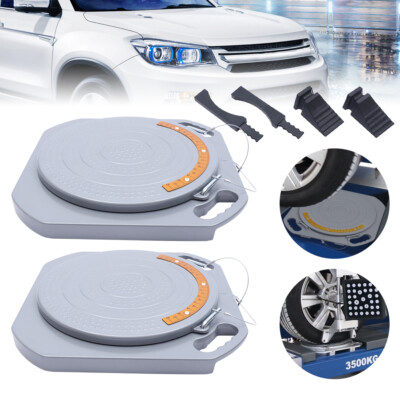 2x Wheel Alignment Turntable Turn Plates with Transition Bridge and ...