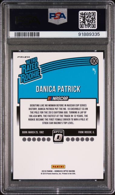 2019 PANINI DONRUSS RACING OPTIC #7 DANICA PATRICK HOLO PSA GEM MINT 10 ...