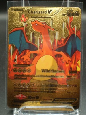 Charizard V Pokemon Gold Foil Rare Fan Made Card LP #SMP 26-43 | eBay