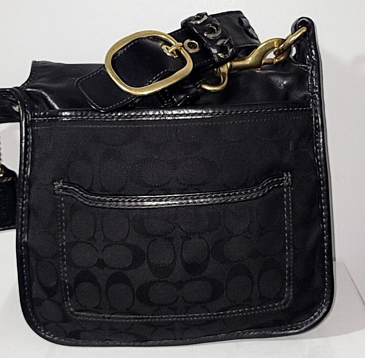 COACH BLEEKER SIGNATURE CANVAS LEATHER FLAP SHOULDER … - Gem