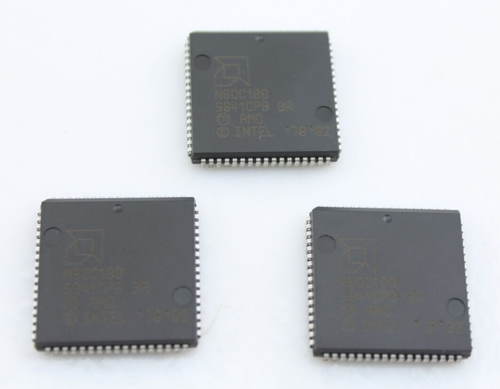 NOS Qty 3 AMD N80C188 MPU 80C188 CISC 16-Bit CMOS 10MHz 68-Pin PLCC Vintage 1978 | eBay