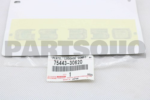 7544330620 Genuine Toyota PLATE, LUGGAGE COMPARTMENT DOOR, NO.3 75443 ...