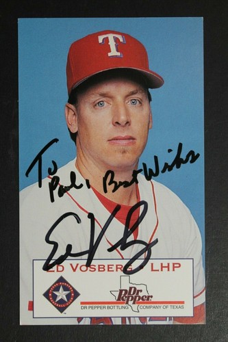 Ed Vosberg Texas Rangers Signed Autographed 3x5 Postcard Photo | eBay