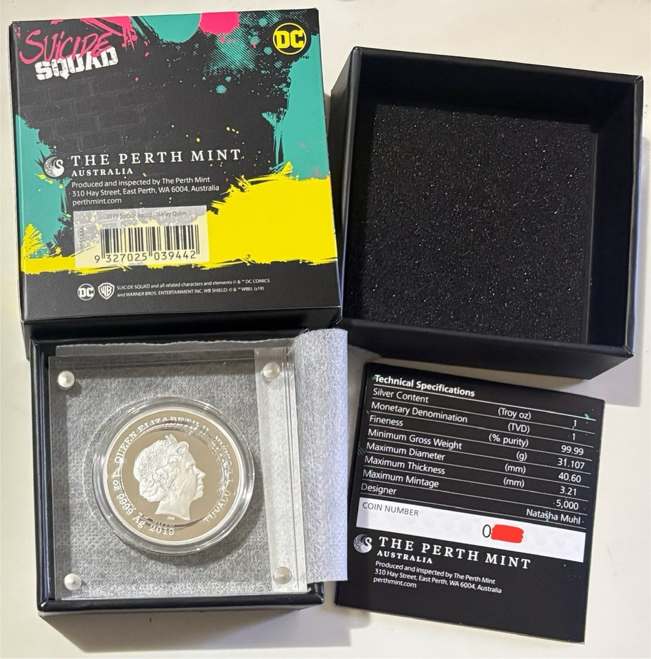 2019 Suicide Squad – Harley Quinn 1oz Silver Proof Coin | eBay