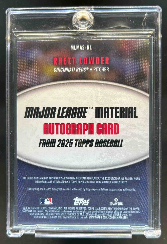 2025 Topps Rhett Lowder Major League Material Auto Rookie Jersey RC #43 ...