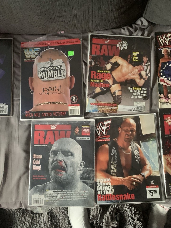WWF RAW Magazine Lot – 1990s Attitude Era – Stone Cold, DX, Goldust– 12 ...