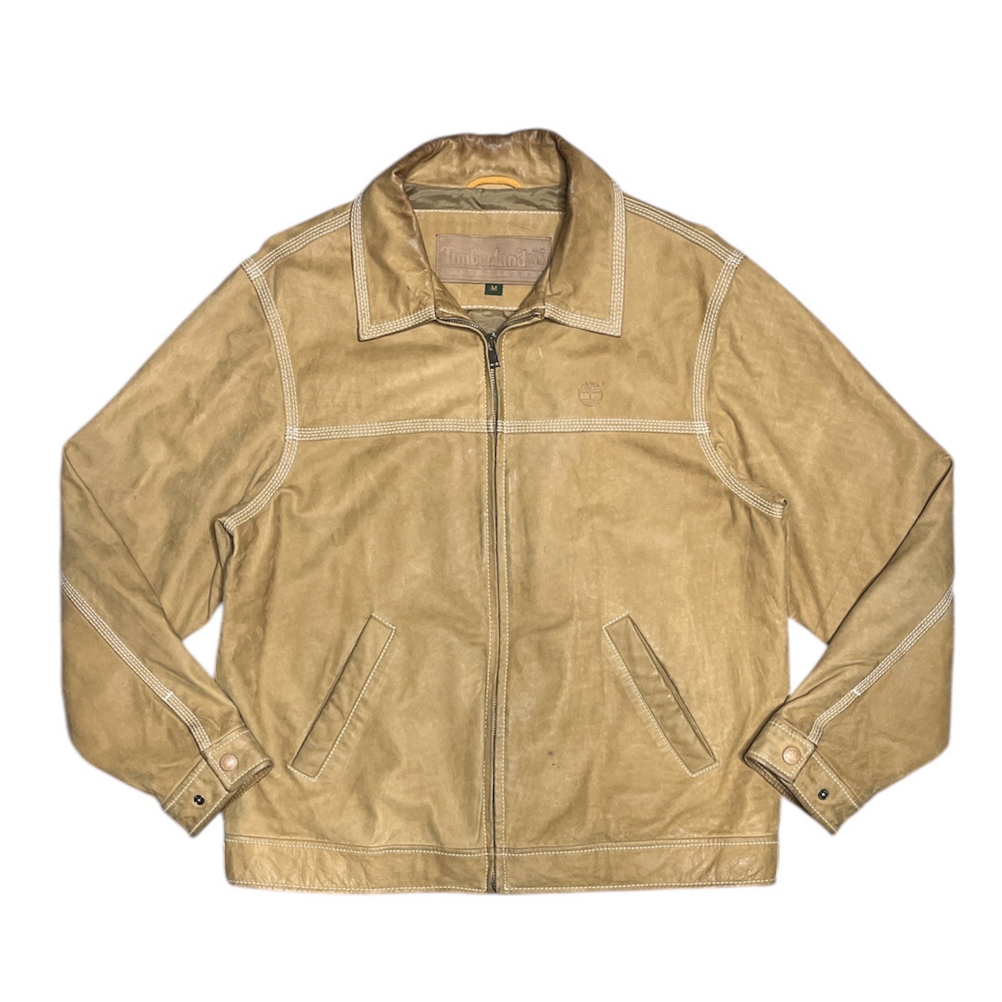 2000s timberland wheat leather jacket - Gem