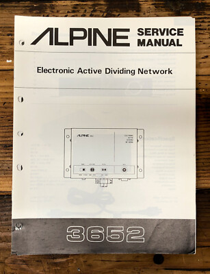 Alpine Model 3652 Dividing Network Service Manual *Original* | eBay