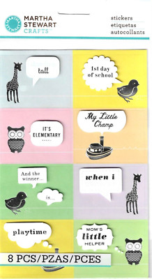 MARTHA STEWART CRAFTS Animal Icon Dimensional Bubble Stickers Phrases ...