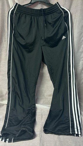Adidas AD4001 RN #88387 3-Stripes Black/ White Track Pants Size Medium ...