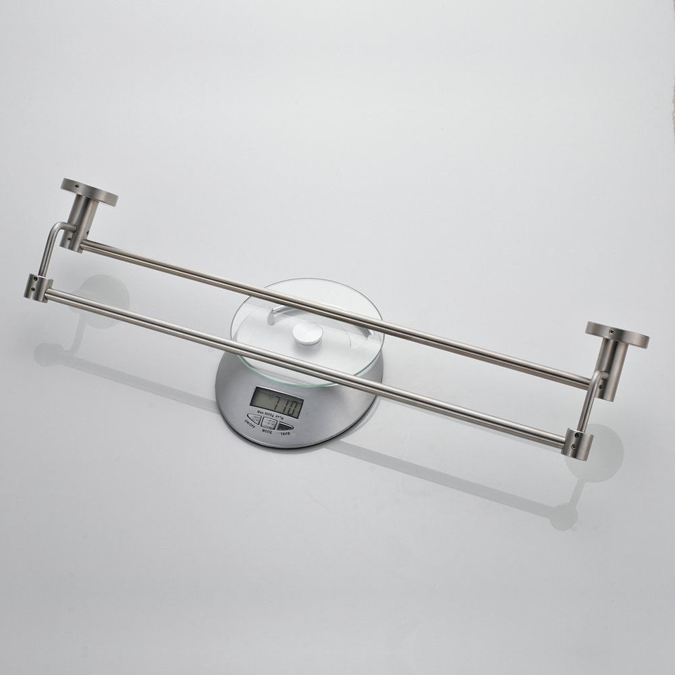 Epak Brushed Nickel Bathroom Wall Mounted Stainless Steel Double Row ...