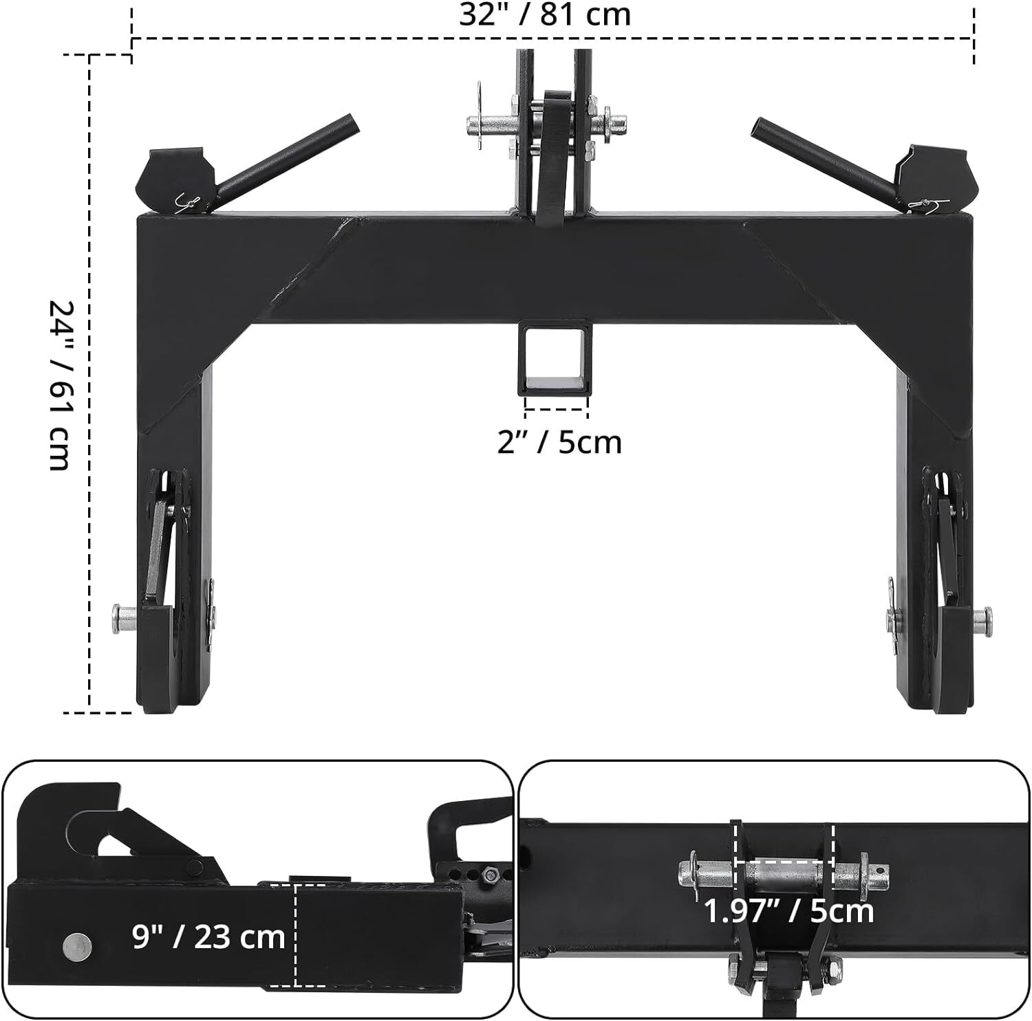 3 Point Quick Hitch Adapter Attach For Category 1 & 2 Cat 1 Cat2 ...
