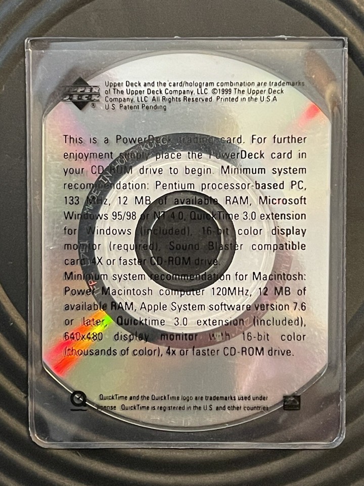 1999-00 Upper Deck (Power Deck) CD-Rom "Athletes of the Century" Wayne ...