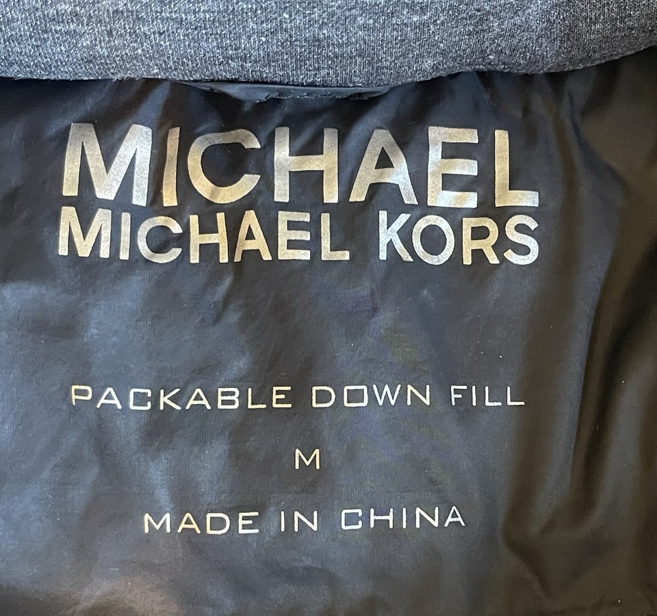 Michael Kors Packable Down Fill Women’s M, Black Full Zip Puffer Jacket ...
