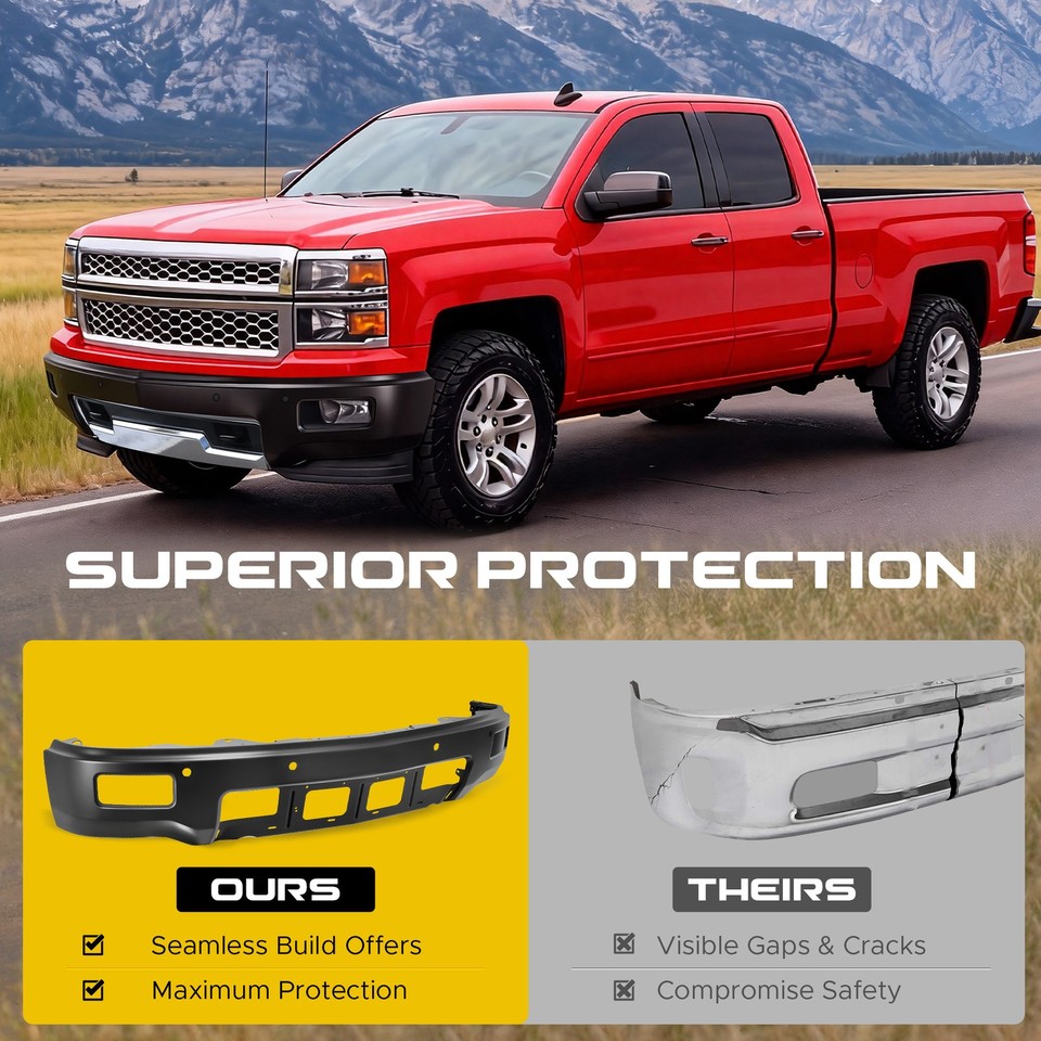 Front Bumper For 2014-2015 Chevrolet Silverado 1500 With Fog Light ...