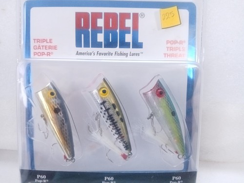 LOT OF 3 REBEL NEW POP R LURE P60FISHING LURE | eBay