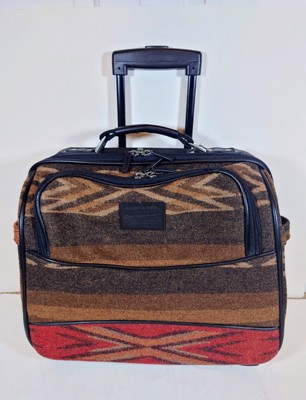 Vtg PENDLETON southwest Aztec Rolling Luggage Bag/suitcase, Weekender ...