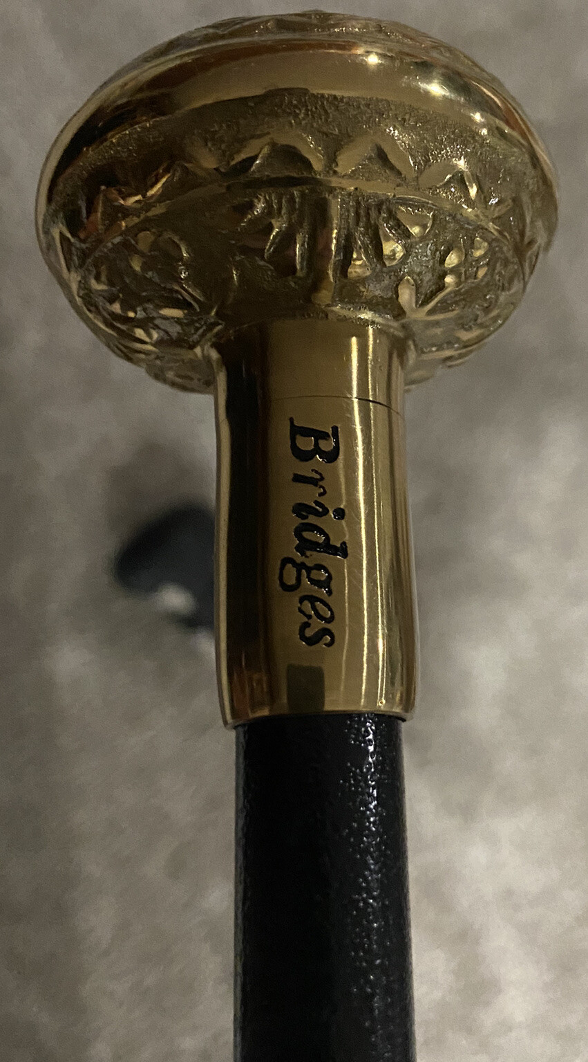 VINTAGE 36" BRIDGES Walking Stick/Cane US NAVY - Weighted Brass Knob ...