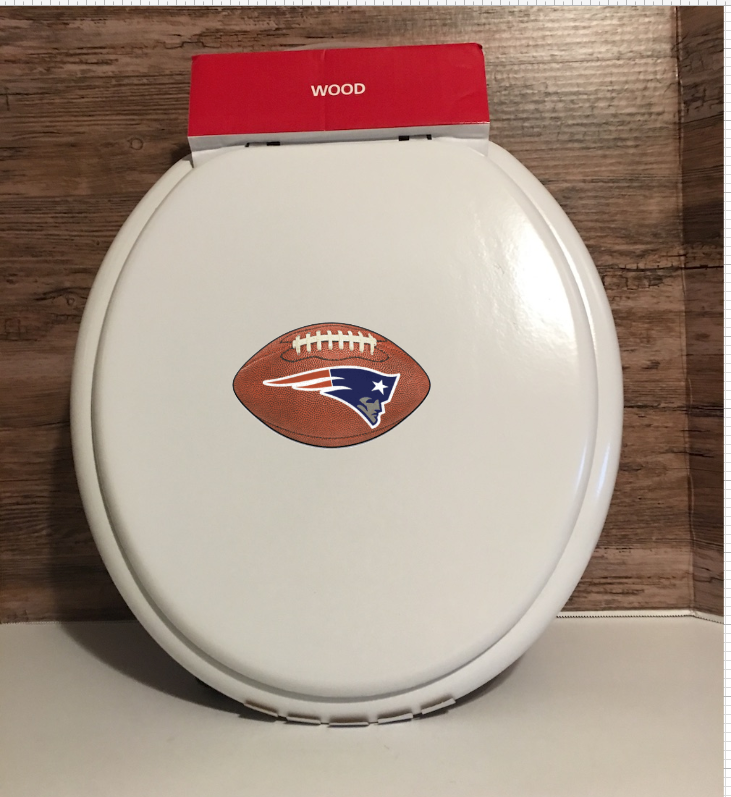 New England Patriots Logo NFL Wood Standard Toilet Seat Bathroom Decor ...