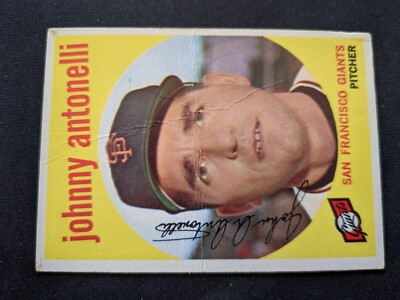 1959 Topps Baseball Card # 377 Johnny Antonelli - San Francisco Giants ...