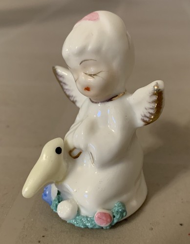 Vintage Napco Christmas Figurine Angel Goose Spaghetti Trim Flowers ...