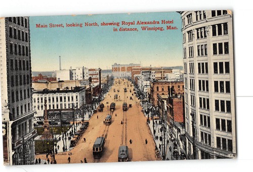 Winnipeg Manitoba Canada Postcard 1907-1915 Main Street Looking North ...