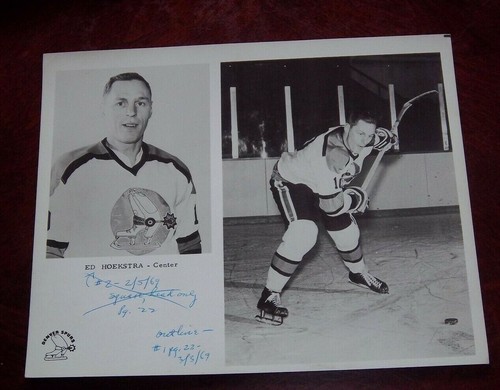 Ed Hoekstra Denver Spurs 1950's Hockey player photo 8 x 10 ? | eBay