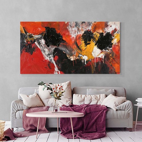 hand painted 1 piece abstract canvas art wall decor for living room | eBay