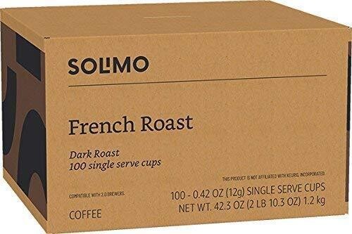 Amazon Brand - Solimo Dark Roast Coffee Pods, French Roast, Keurig 2.0 ...