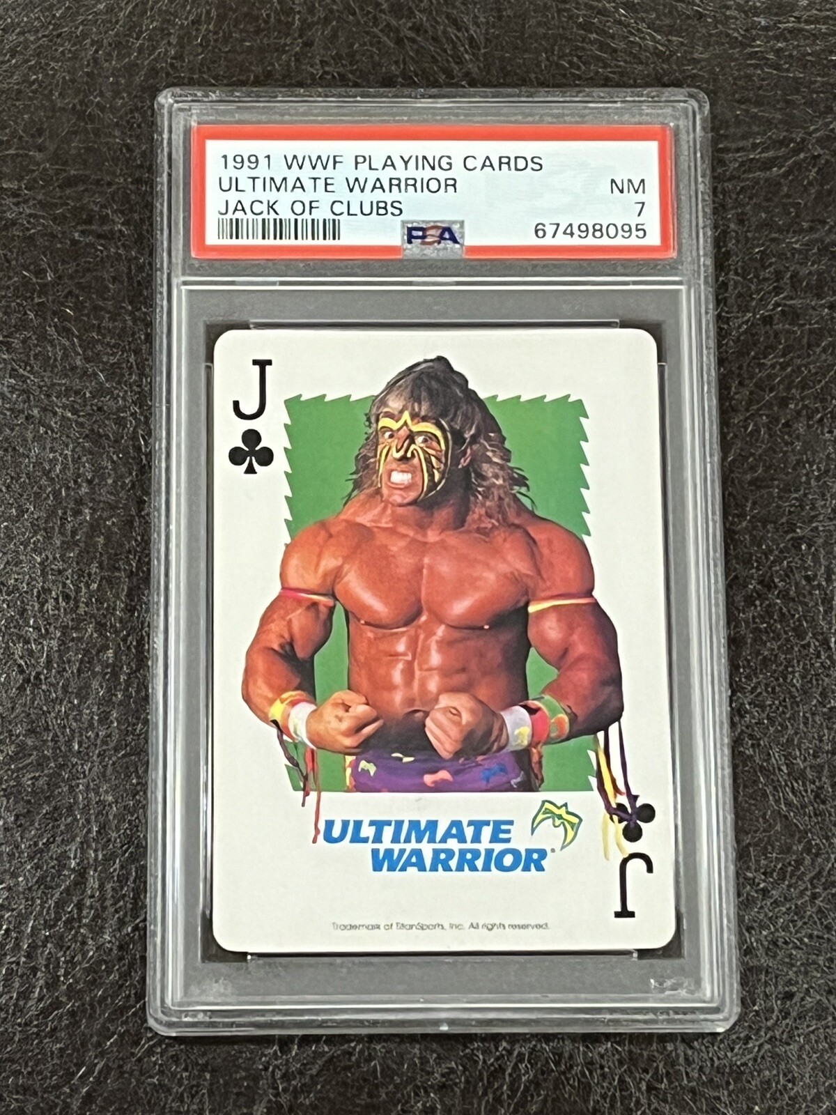 1991 WWF Playing Cards Ultimate Warrior Jack Of Clubs PSA 7 NM WWE HOF ...