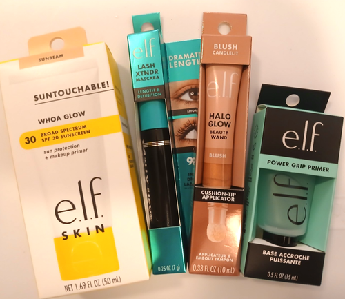 Elf Makeup and Skincare Lot Elf Primer, Mascara, Blush, Sun Protection ...