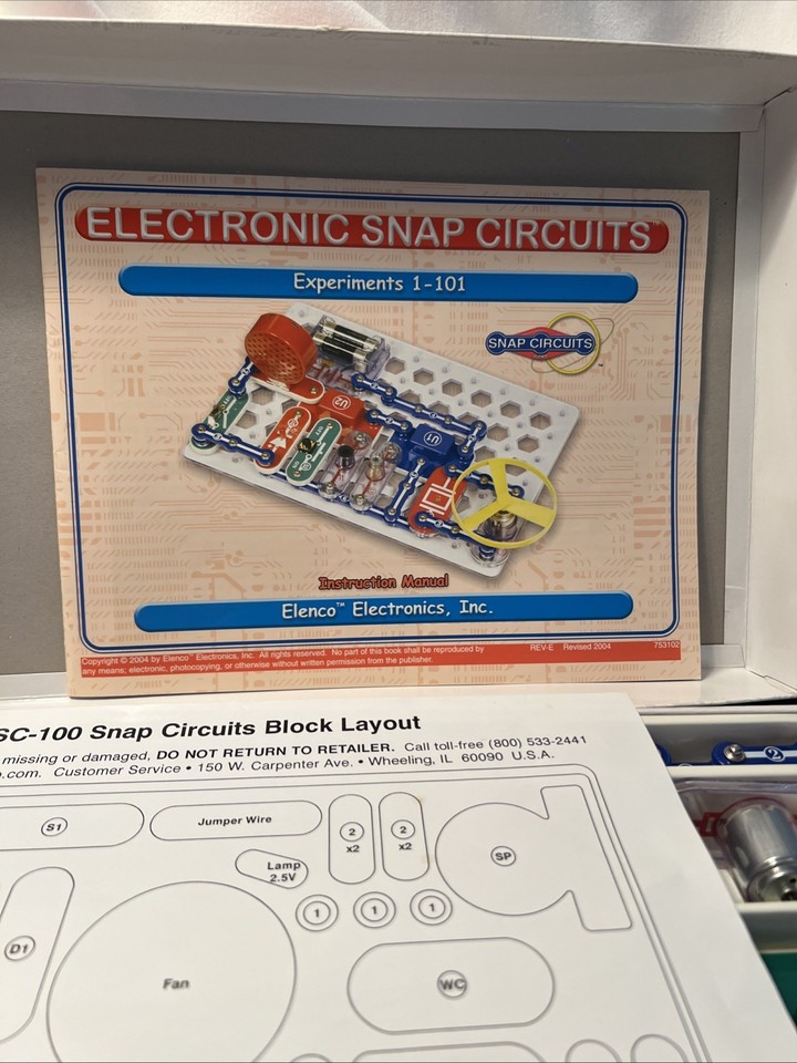 2004 Elenco Electronic Snap Circuits Model SC-100 Complete Works Age 8 ...