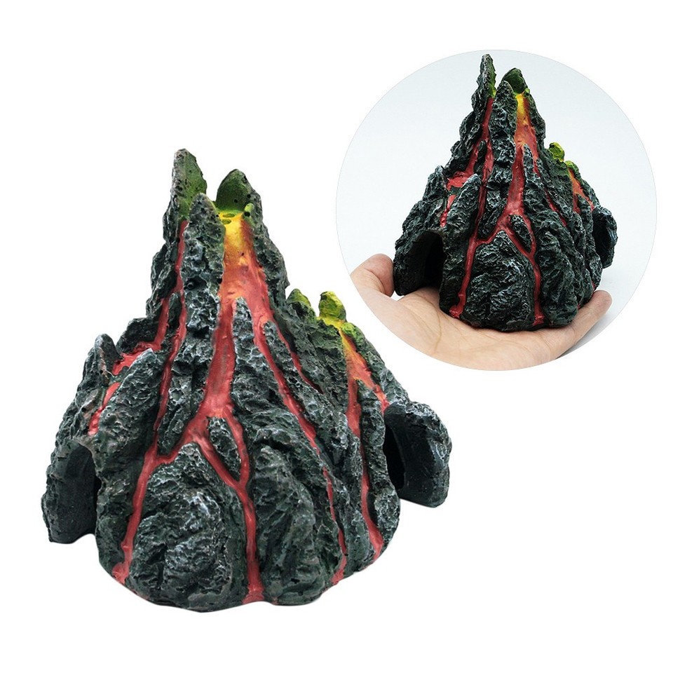 Simulated Resin Volcano for Fish Tank Easy to Clean Unique Aquarium ...