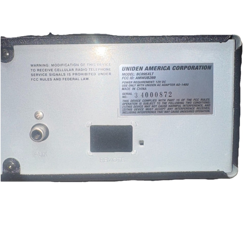 Uniden Bearcat BC895XLT TrunkTracker 300 Channel Base Scanner Antenna ...