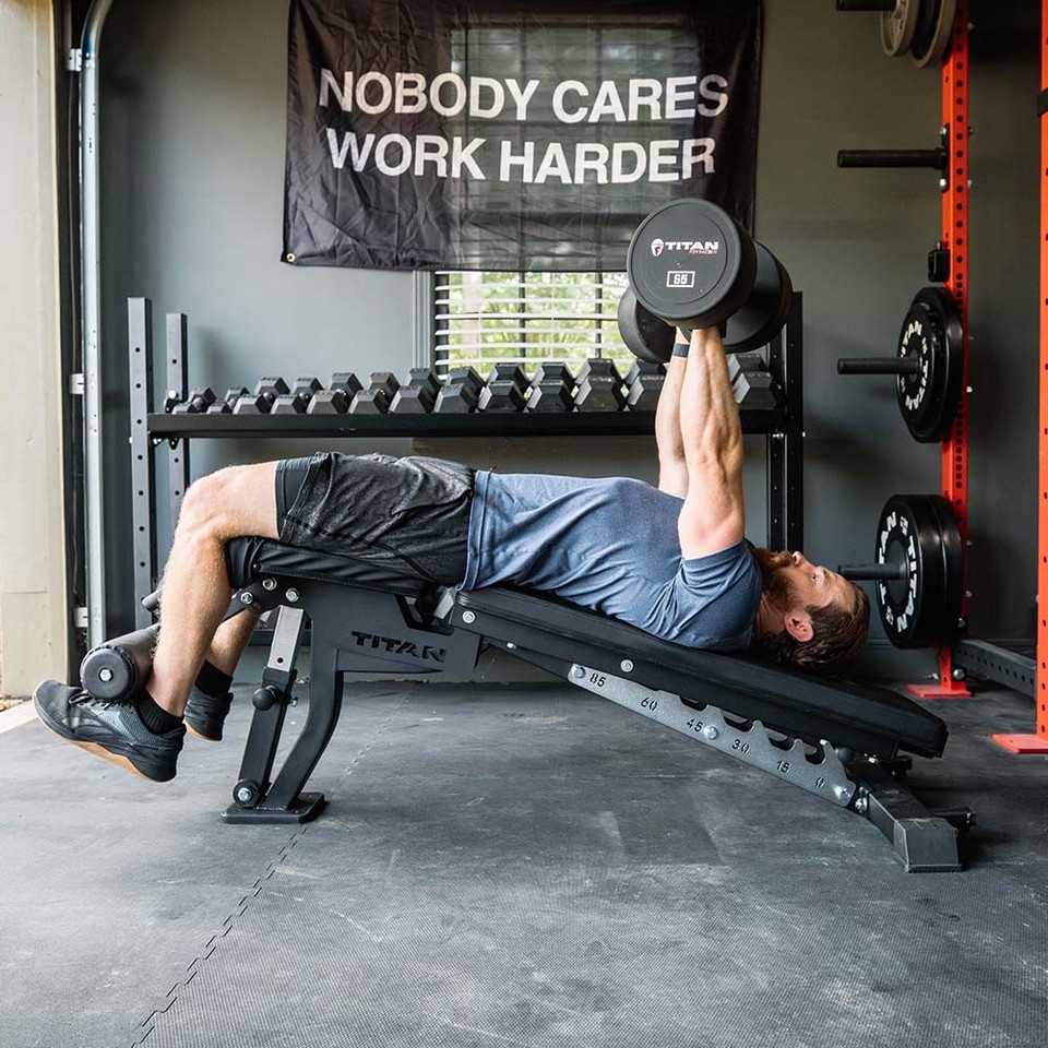 Titan Fitness Elite Series Adjustable FID Bench, 500 LB Incline, 1,000 ...