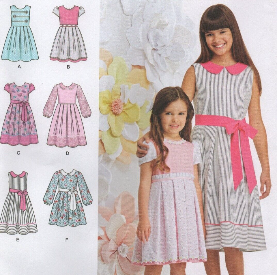 Simplicity Sewing Pattern 1211 Dress Contrast Collar Overlay Age Size 7 ...