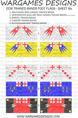 15mm ECW Trained Bands Flags Sheet 6a - Pike & Shotte, FOG, DBR, WECW ...