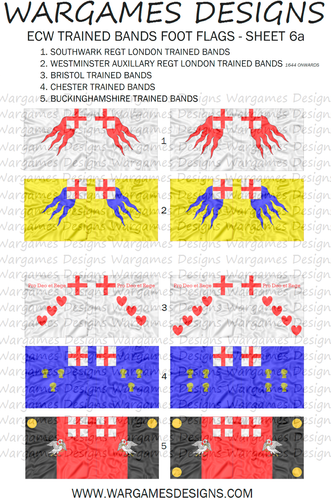 28mm ECW Trained Bands Flags Sheet 6a - Pike & Shotte, FOG, DBR, WECW ...