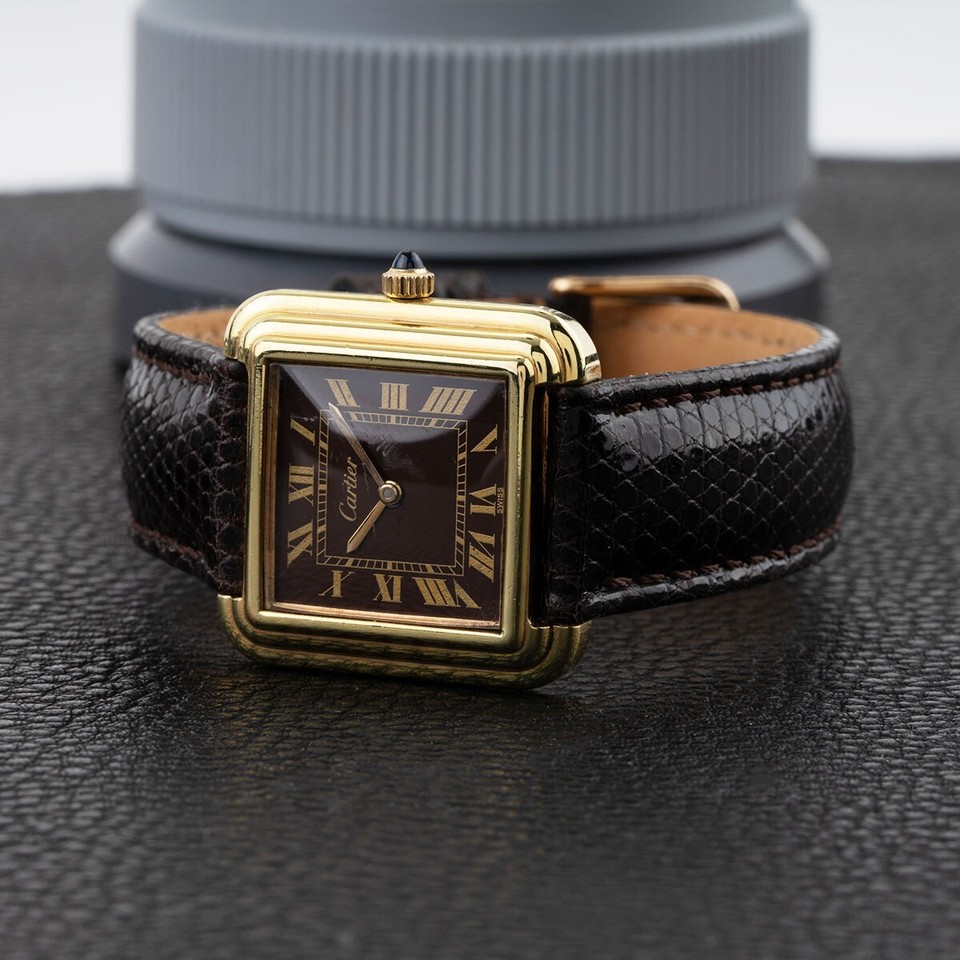 Cartier Stepped Tank 18K Electroplate Sterling Silv Vermeil 5 512 117 ...