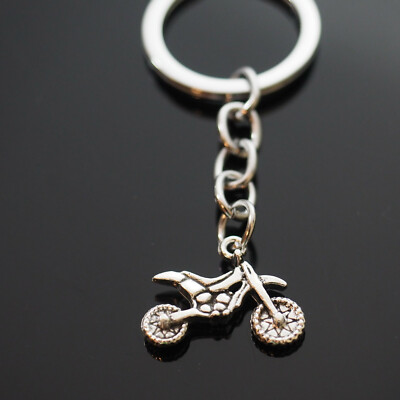 Motorcycle Dirt Bike Moto Cross Steel Silver Chrome Keychain Gift | eBay