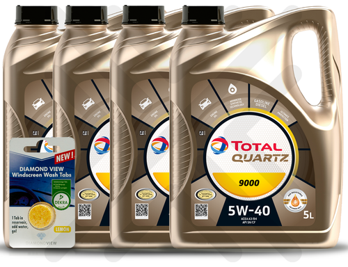 Total Quartz 9000 5W40 Car Engine Oil 20L 20 Litre (4 X 5L) + 5L ...