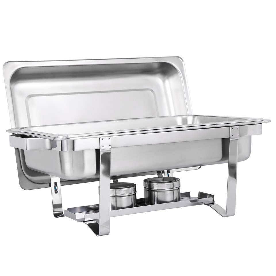 2 Pack 8Qt Stainless Steel Chafing Dish Buffet Set with Water Pan ...