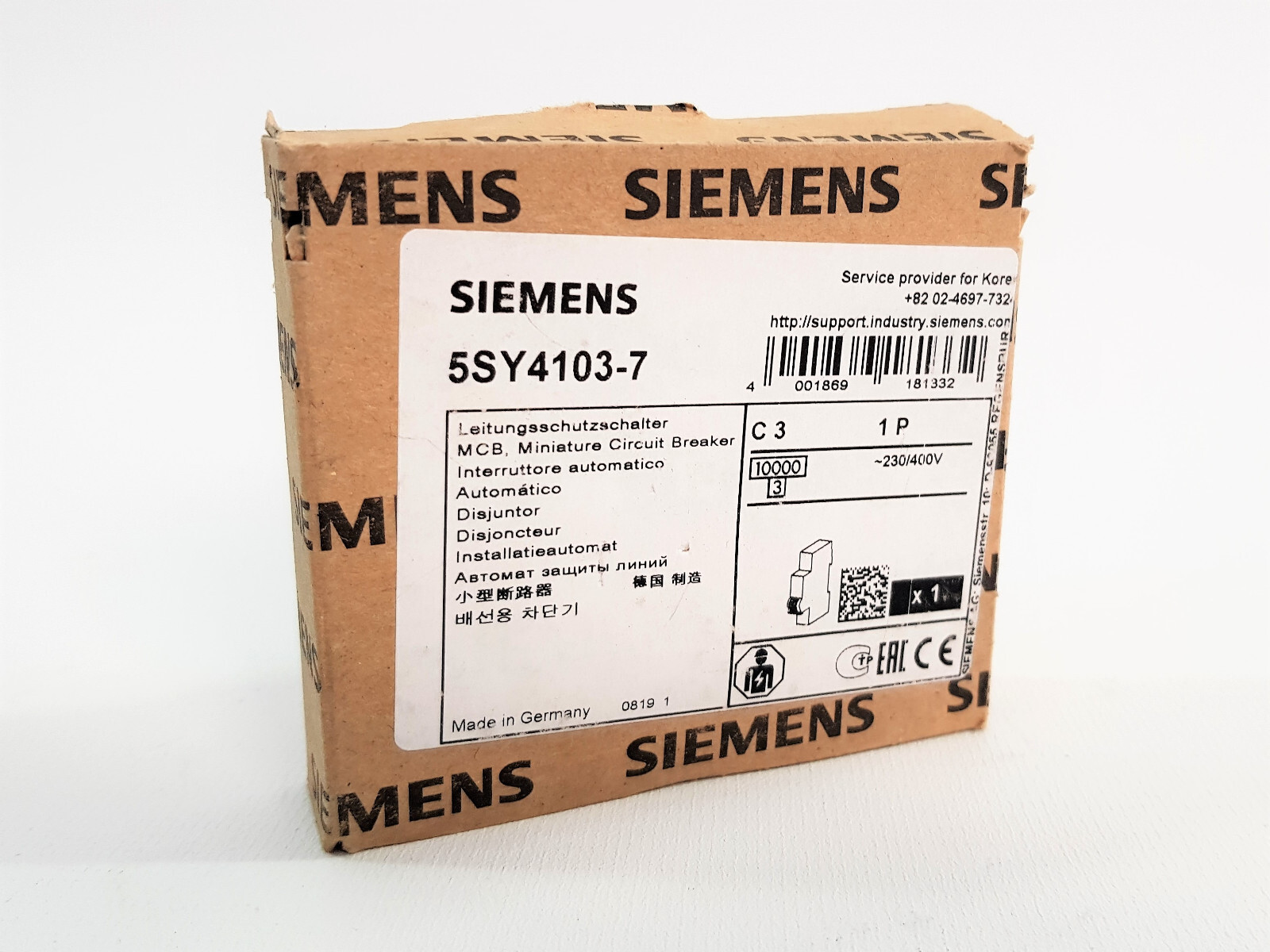 Siemens 5sy41037 Supplementary Protector UL 1077 Rated 1 Pole Breaker 3 ...