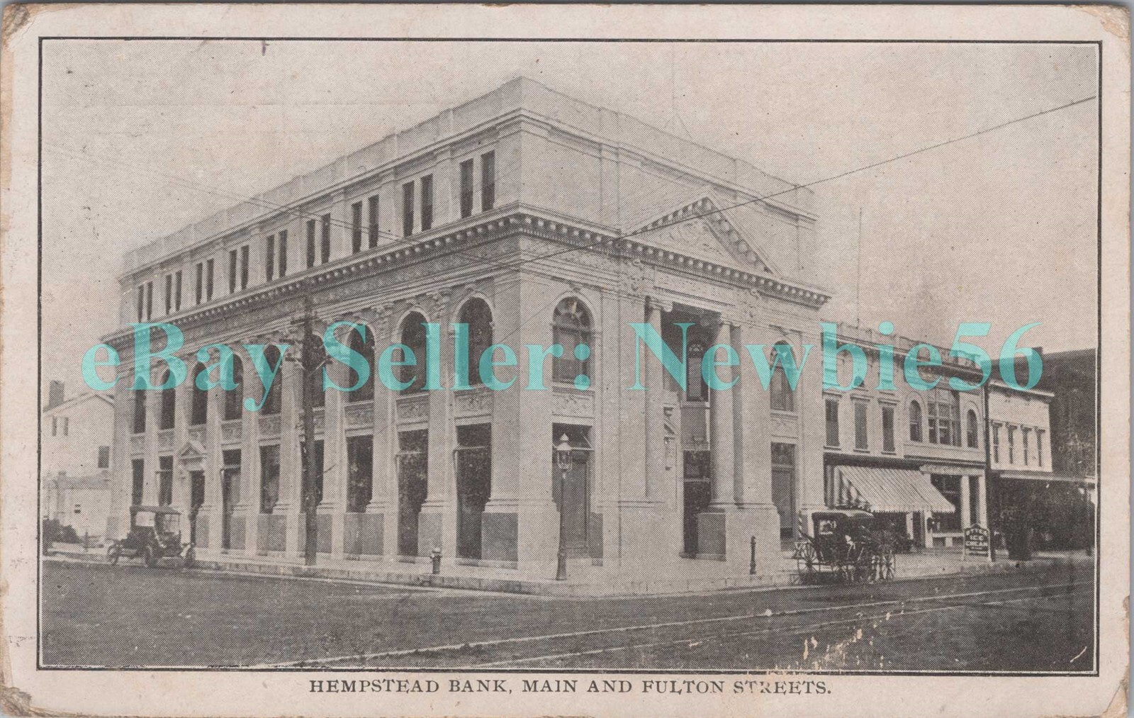 Hempstead LI NY - BANK AT MAIN & FULTON STREETS - Postcard | eBay