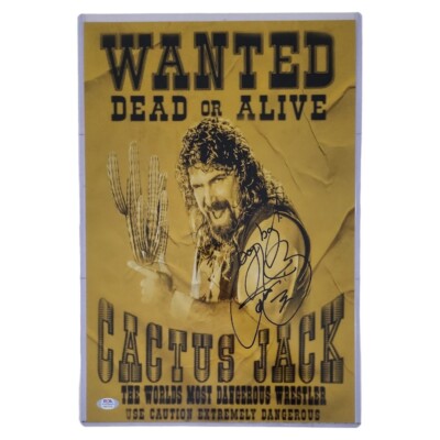 Cactus Jack Mick Foley Signed Photo 12x18 BANG BANG WWE Wrestler PSA ...