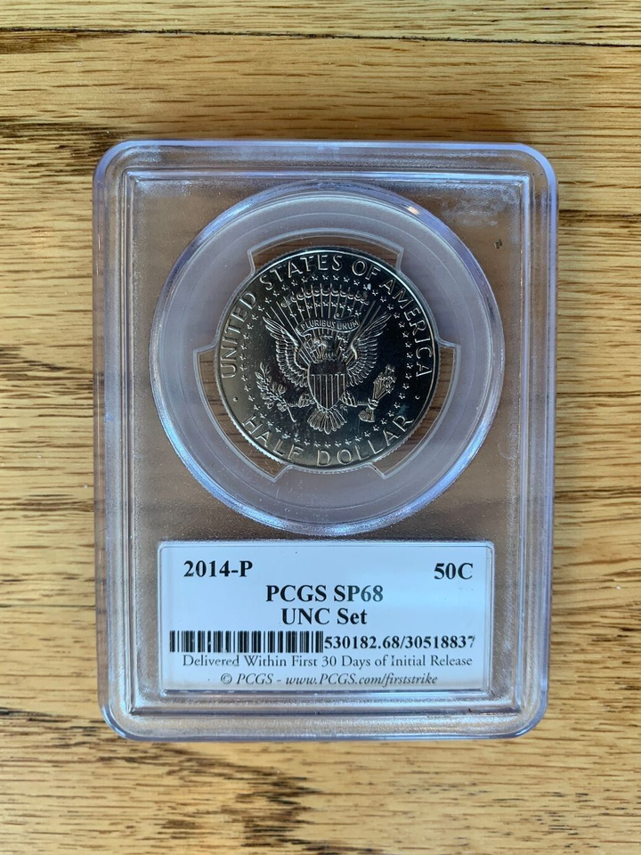 2014-P Kennedy Half Dollar UNC Set PCGS SP-68 50th Anniv. JFK First ...