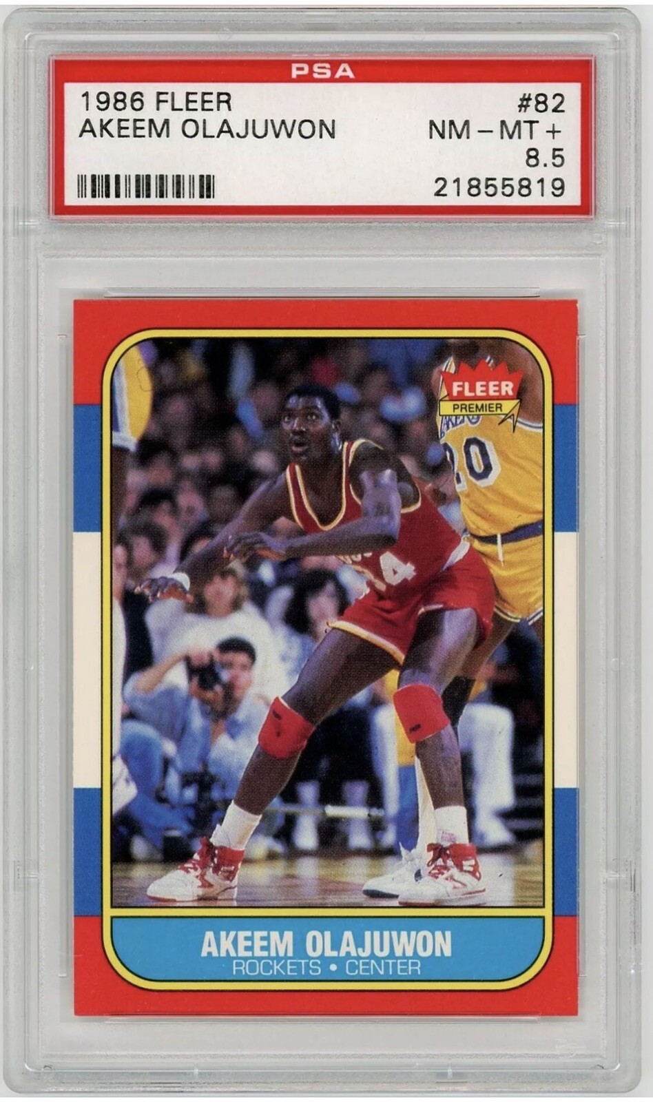 Akeem OLAJUWON Hakeem 1986 Fleer ROOKIE CARD #82 PSA 8.5 RC SHARP🔥🏀📈The ...