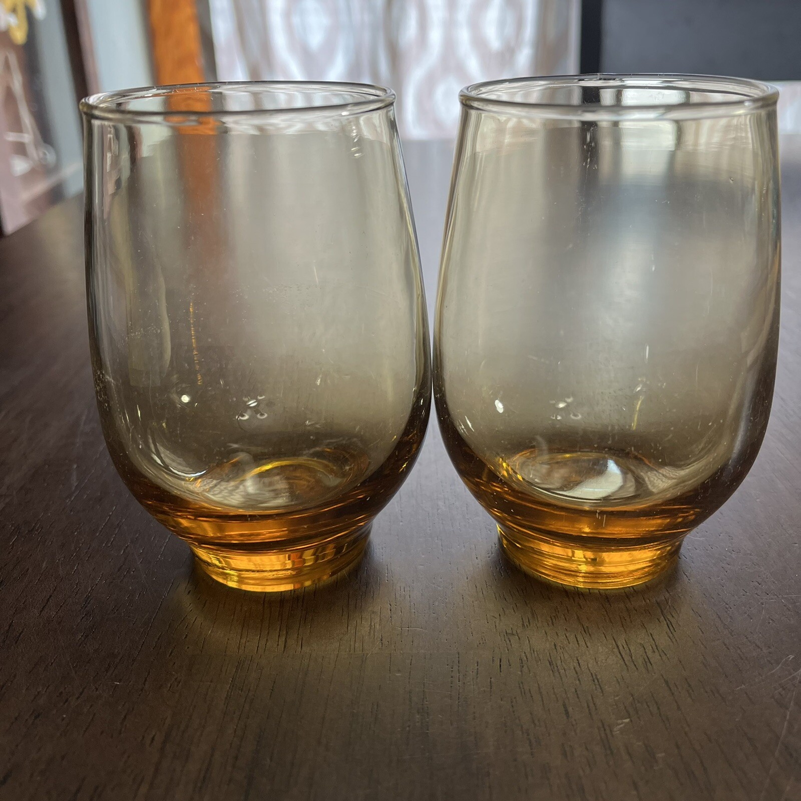 Libbey Tempo Amber Gold Color Glasses Small Juice 6 Ounce Set of 2 Vintage | eBay