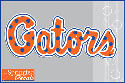 Florida Gators POLKA DOT GATORS SCRIPT LOGO Vinyl Decals UF Sticker! | eBay